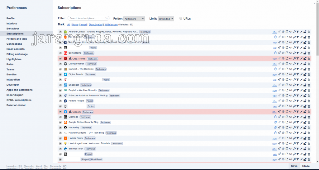 Dari Feedly ke Inoreader « Jaranguda