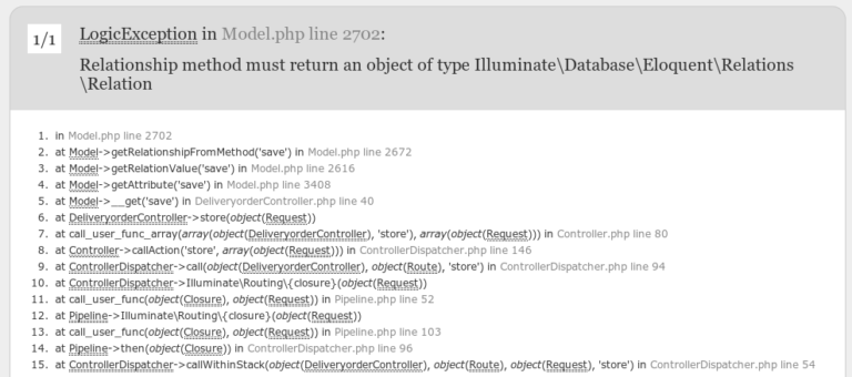 Laravel Relationship method must return an object « Jaranguda
